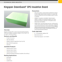 Kingspan GreenGuard XPS Insulation Board Technical Data Bulletin TDB