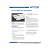 USG SECUROCK Glass-Mat Roof Board Product Data Sheet PDS