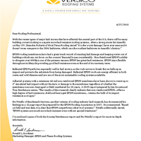 EPDM Hail Letter to Roofing Professionals