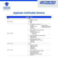 CREW Training Applicator Certification Seminar Agenda