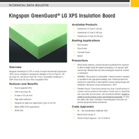 Kingspan GreenGuard LG XPS Insulation Board Technical Data Bulletin TDB