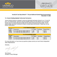 Versico Roofing Systems Announces VersiCore and SecurShield 20 psi Additional Bundle Sizes
