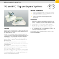 TPO and PVC TTop and Square Top Vents Technical Data Bulletin TDB