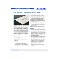 USG SECUROCK GypsumFiber Roof Board Product Data Sheet PDSTDB