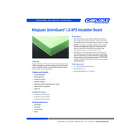 Kingspan GreenGuard LG XPS Insulation Board Product Data Sheet