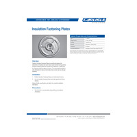Insulation Fastening Plates Product Data Sheet PDS