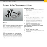 Polymer GypTec Fasteners and Plates Technical Data Bulletin TDB