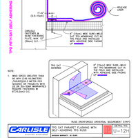 U-12H TPO SAT Parapet Flashing with TPO SAT Russ