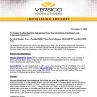 Versico Roofing Systems Cold Weather Tips Flexible DASH Dual Tank Adhesive CAVGRIP 3V and CAVGRIP P