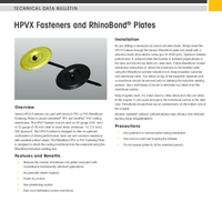 HPVX Fasteners and RhinoBond Plates Technical Data Bulletin TDB