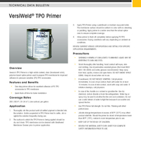 VersiWeld TPO Primer Technical Data Bulletin TDB